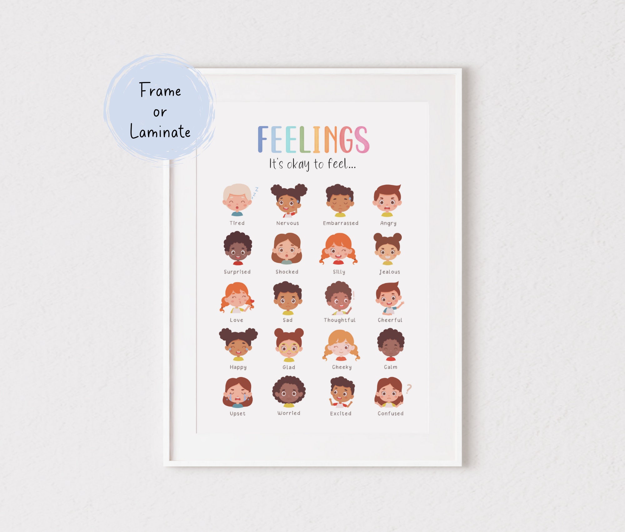 Feelings Calm Corner Poster, Montessori Homeschool Decor, Feelings ...