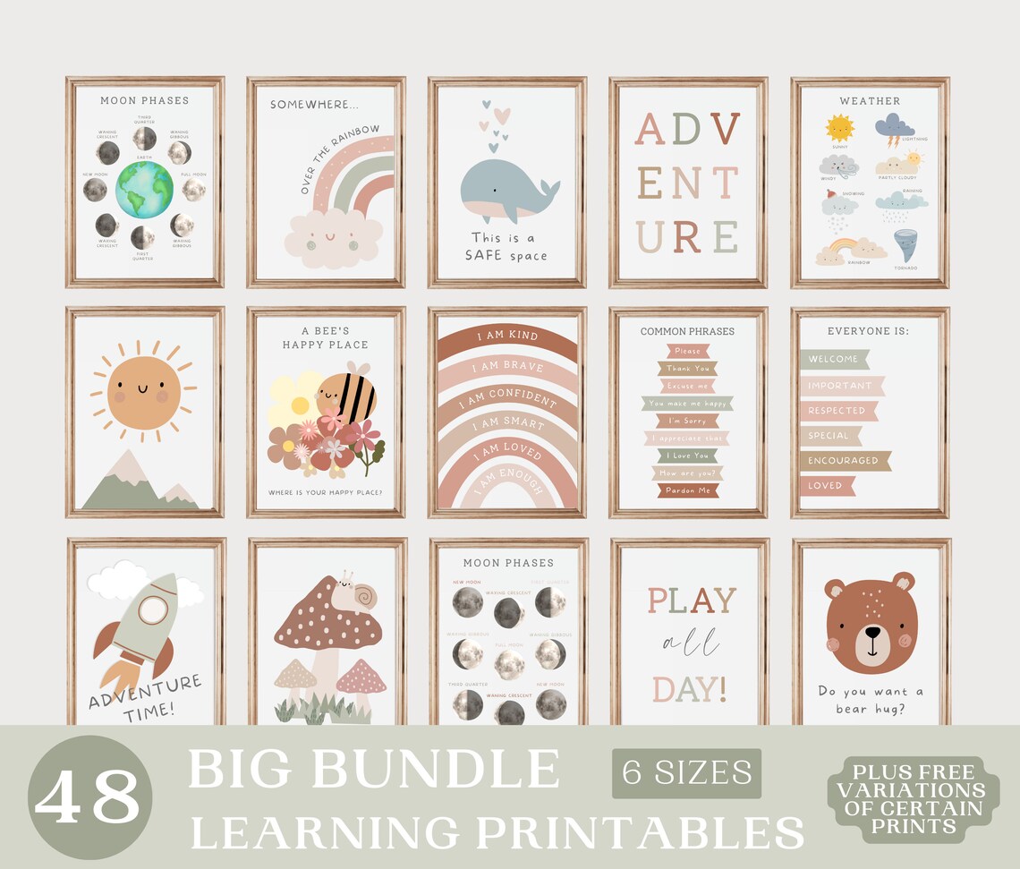 Educational Posters Bundle of 48, Days of the Week, Montessori ...