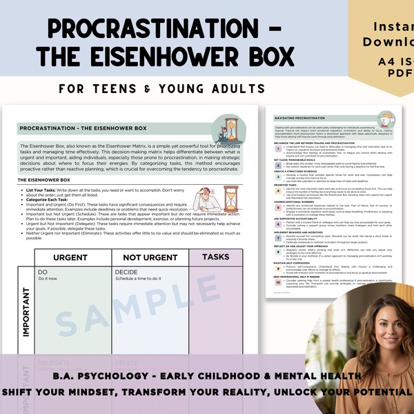 Worksheets for Teens on Procrastination - Etsy