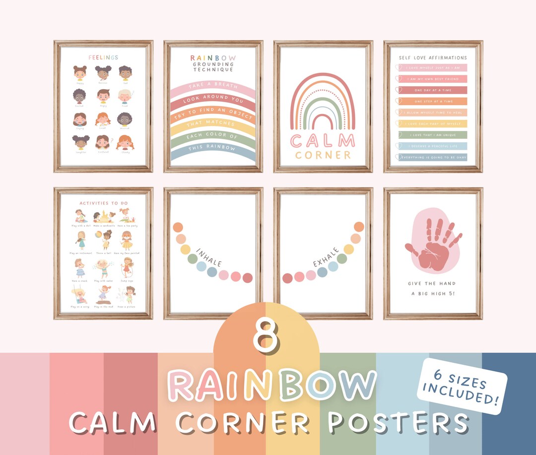 Calm Corner Classroom Posters With Feelings Chart and Breathing ...