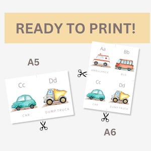 Alphabet Flashcards of Transport Vehicles, Flash Cards Toddlers ...