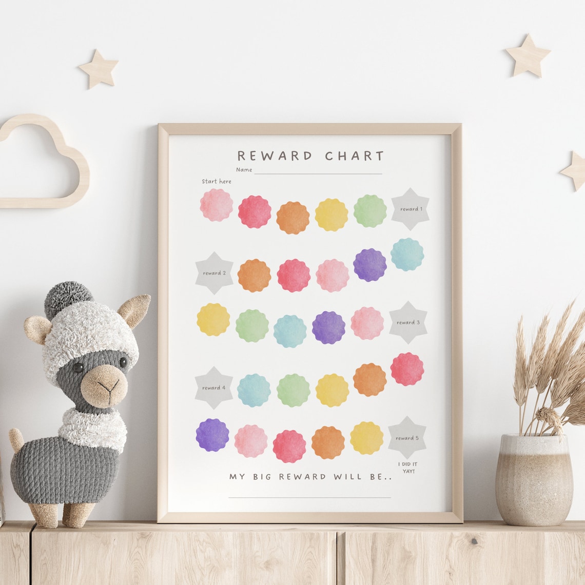Reward Chart for Kids, Toddler Reward Chart, Printable Rainbow Reward ...