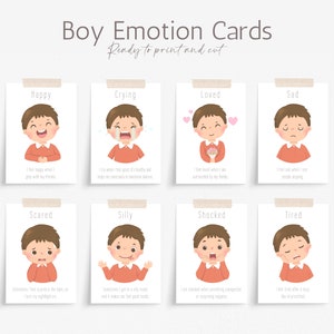 Emotions Cards, Toddler Flashcards Preschool Early Learning Resource ...