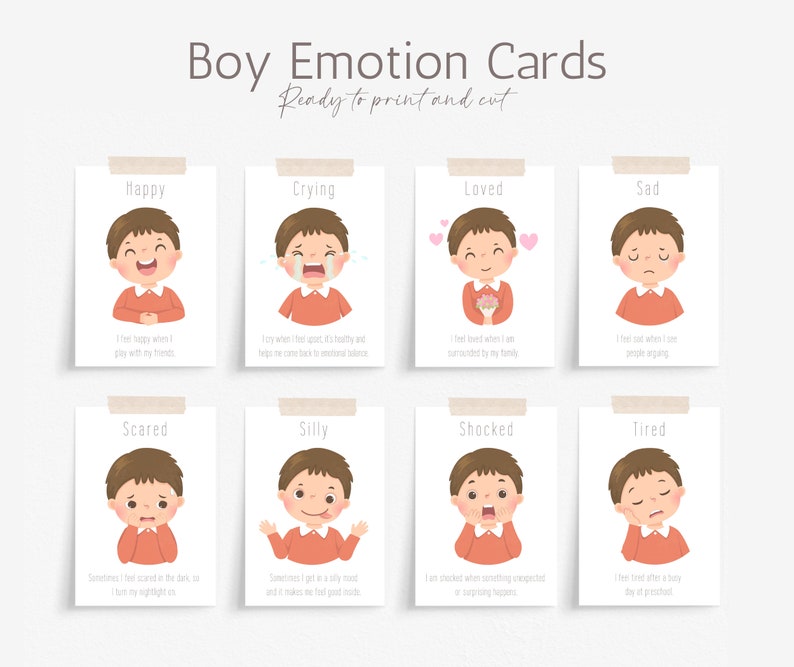 Emotions Cards Toddler Flashcards Preschool Early Learning - Etsy