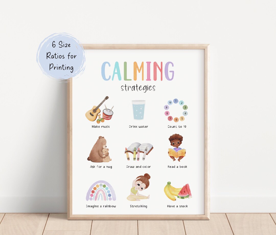 Calming Strategies Calm Corner Poster, Therapy Office Decor Print ...