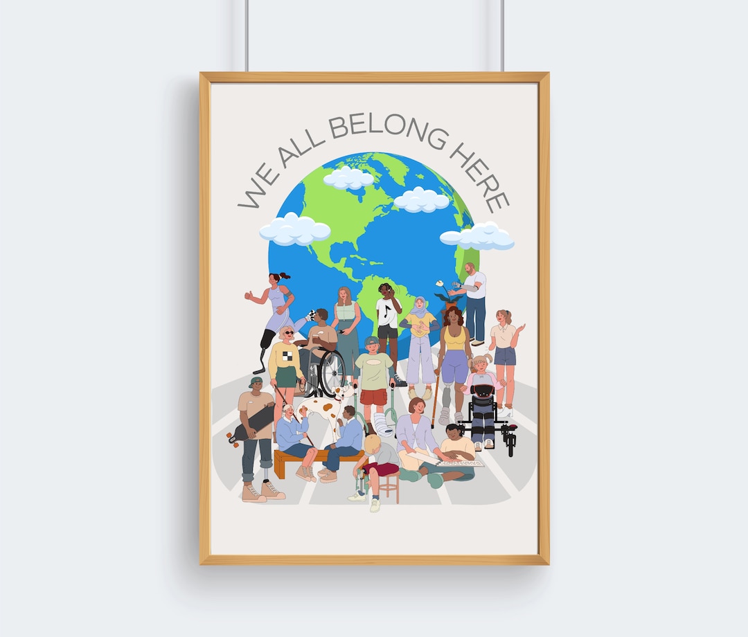 We All Belong Here Poster, Inclusion Posters School Counselor, Social ...