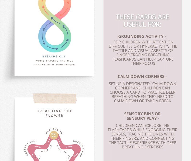 Finger Tracing and Breathing Exercise Calm Down Cards and Posters ...