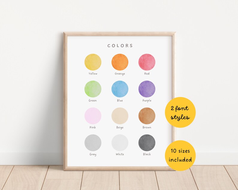 Colors Names Rainbow Classroom Poster - Perfect for Your Montessori ...