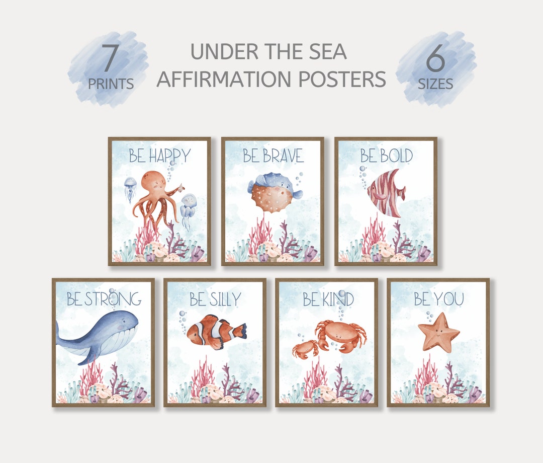 Under the Sea Kids Affirmation Posters, Ocean Affirmations, Enchanting ...