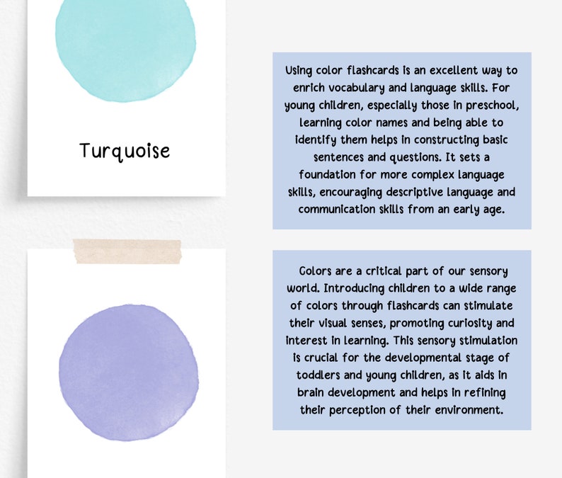 Colour Flashcards Preschool Cards, Educational Printable Cards ...