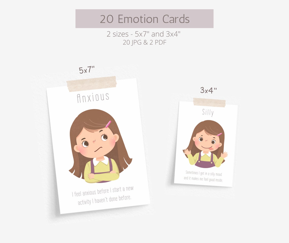 Emotions Cards, Toddler Flashcards Preschool Early Learning Resource ...