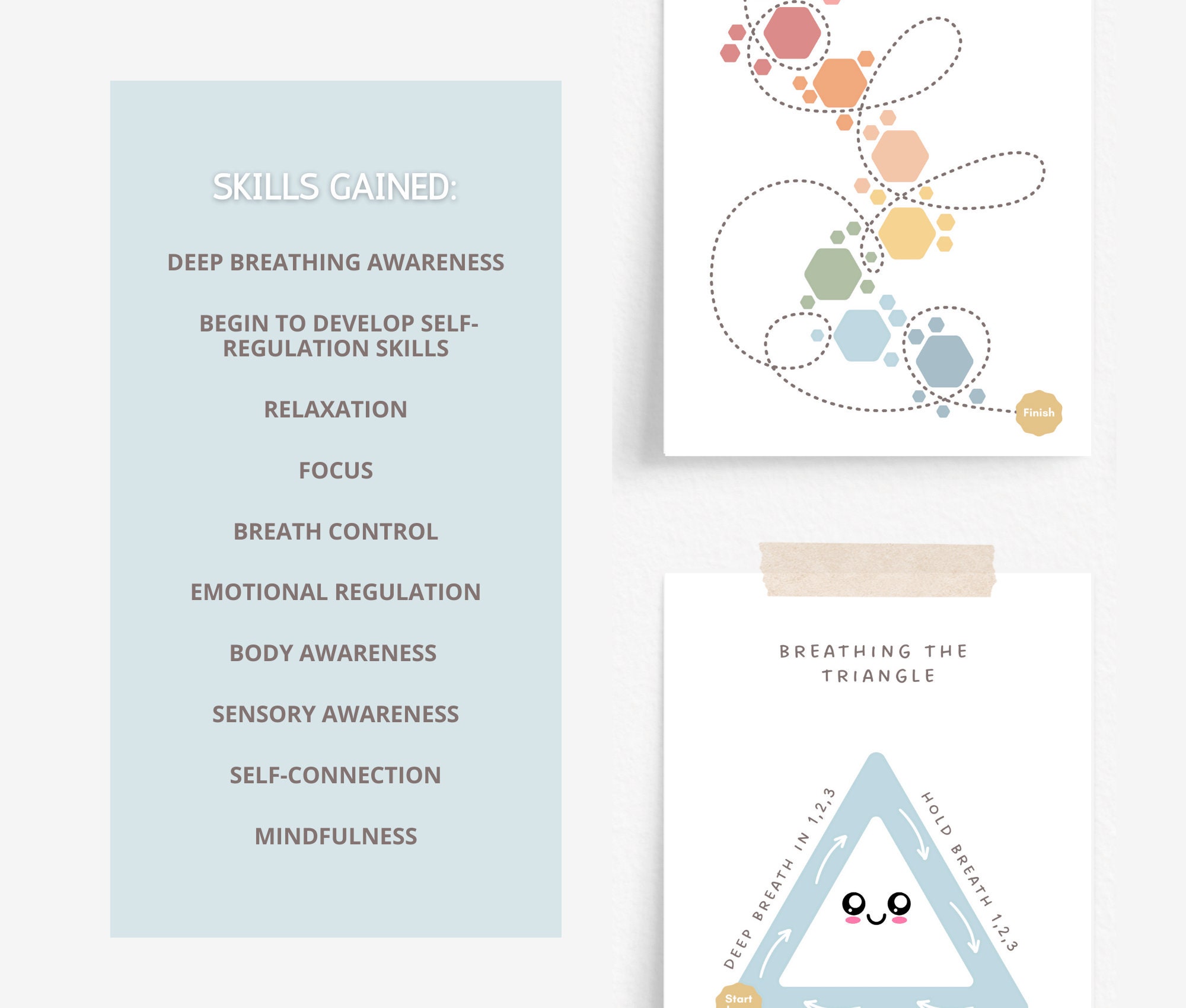 Flash Cards for Breathing Exercises and Finger Tracing Communication ...