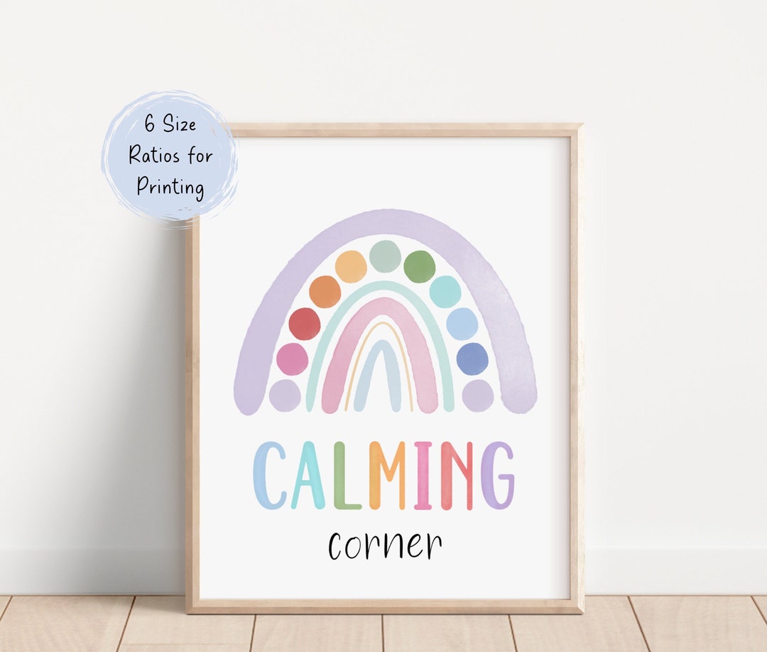 Calming Corner Educational Poster, Therapy Office Decor Print, Calming ...