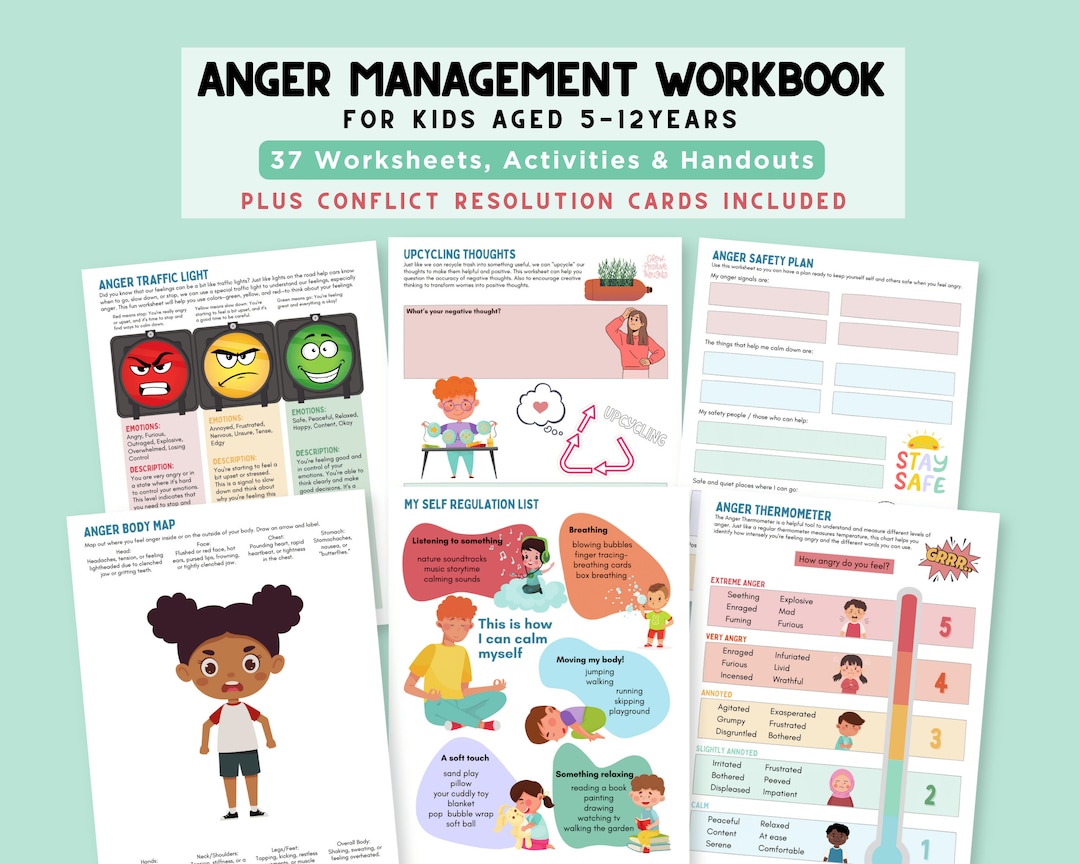 Kids Anger Management Workbook, Child Therapy, Emotional Regulation ...