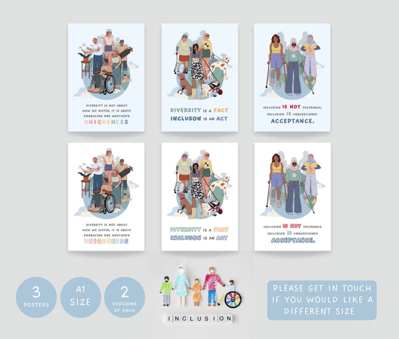 Diversity and Inclusion Posters, Therapy Office Decor, School Counselor ...