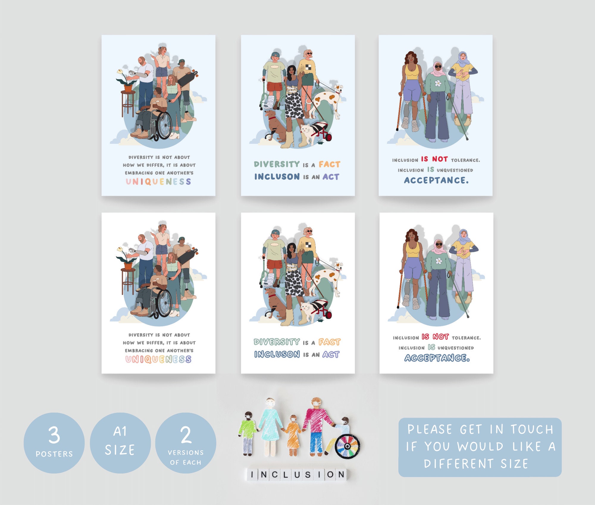 Diversity and Inclusion Posters, Therapy Office Decor, School Counselor ...