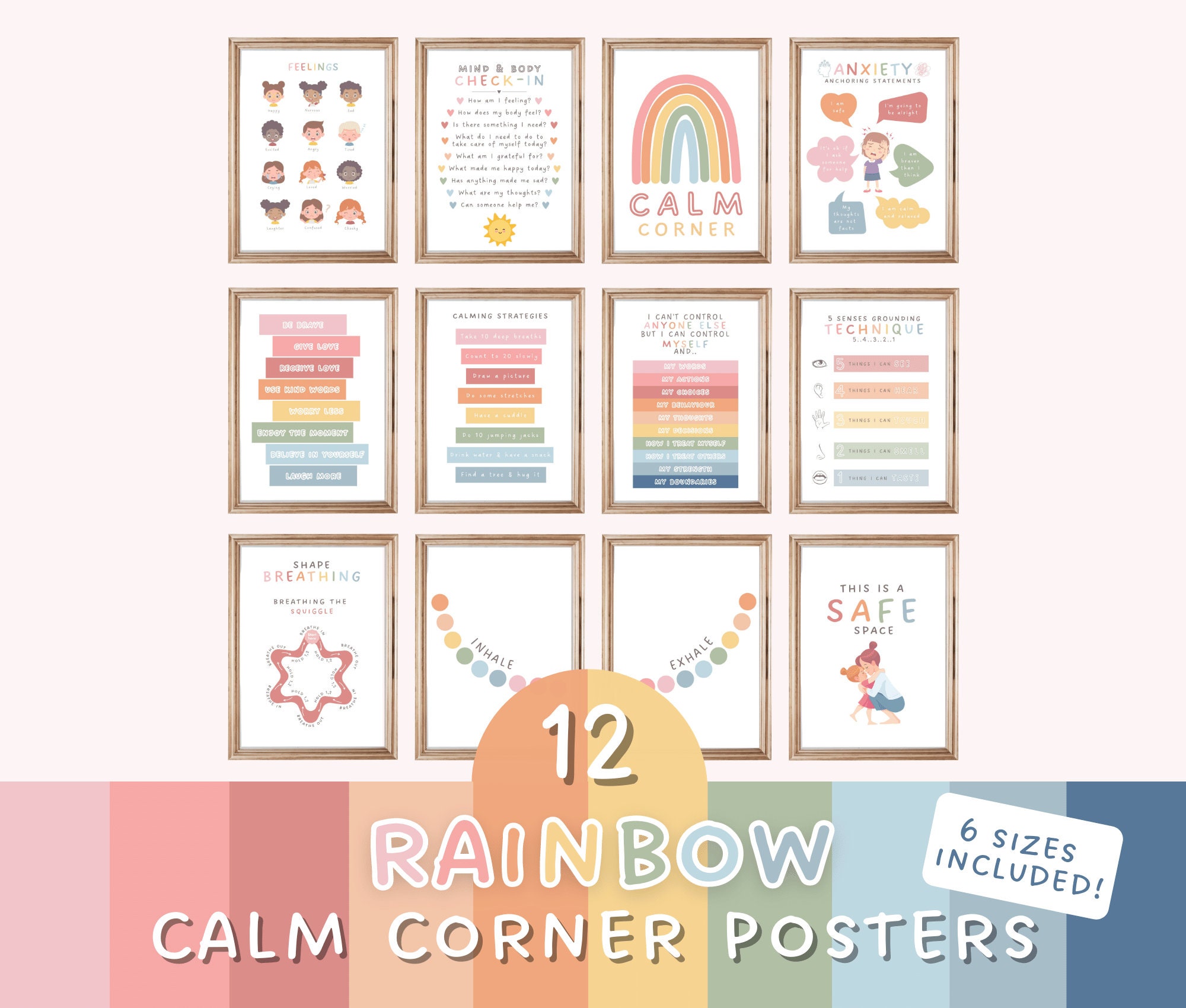 Calming Classroom Posters With Safe Space Signs and Breathing Exercises ...