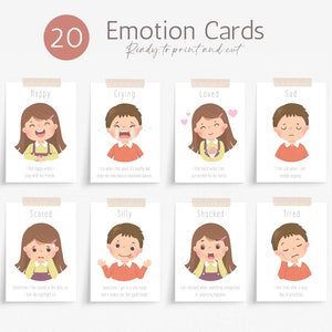 Emotions Cards, Toddler Flashcards Preschool Early Learning Resource ...
