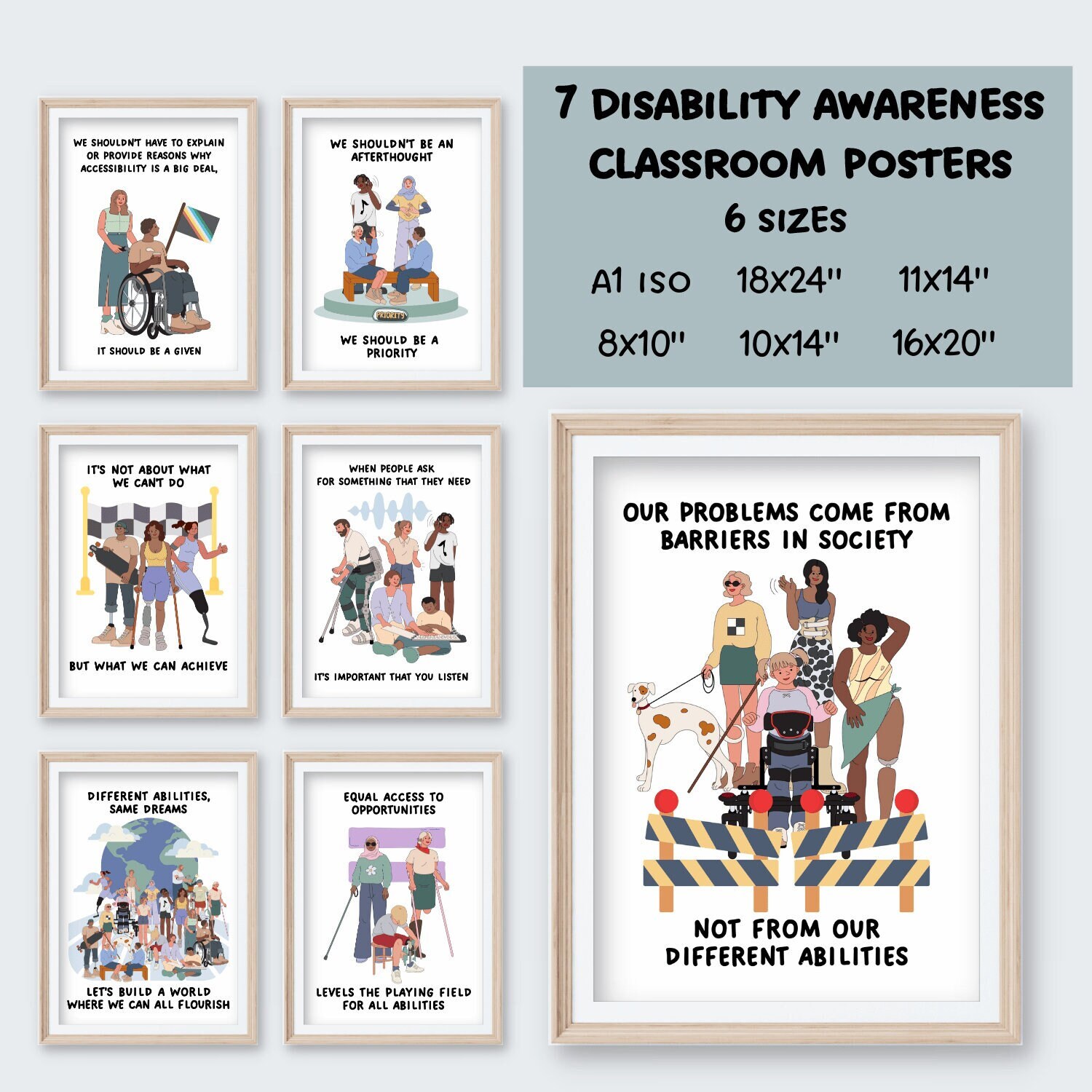 Inclusion & Diversity Disability Awareness Posters for Office, School ...