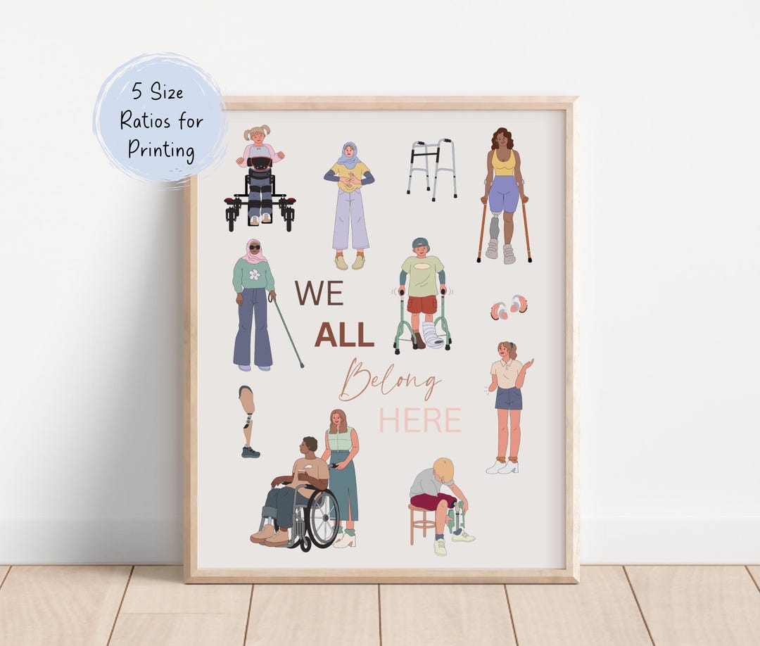 We All Belong Here Poster, Inclusion Posters School Counselor Inclusive ...