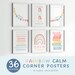 Calm Corner Posters in Rainbow Colors, Therapy Office Decor ...