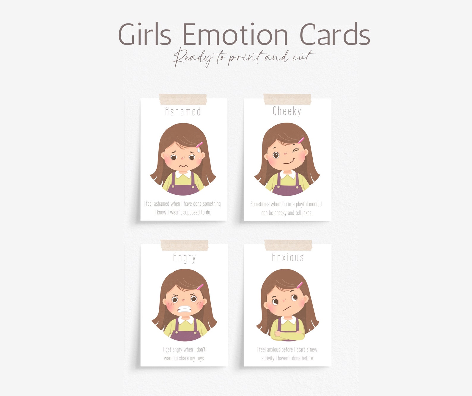 Emotions Cards, Toddler Flashcards Preschool Early Learning Resource ...