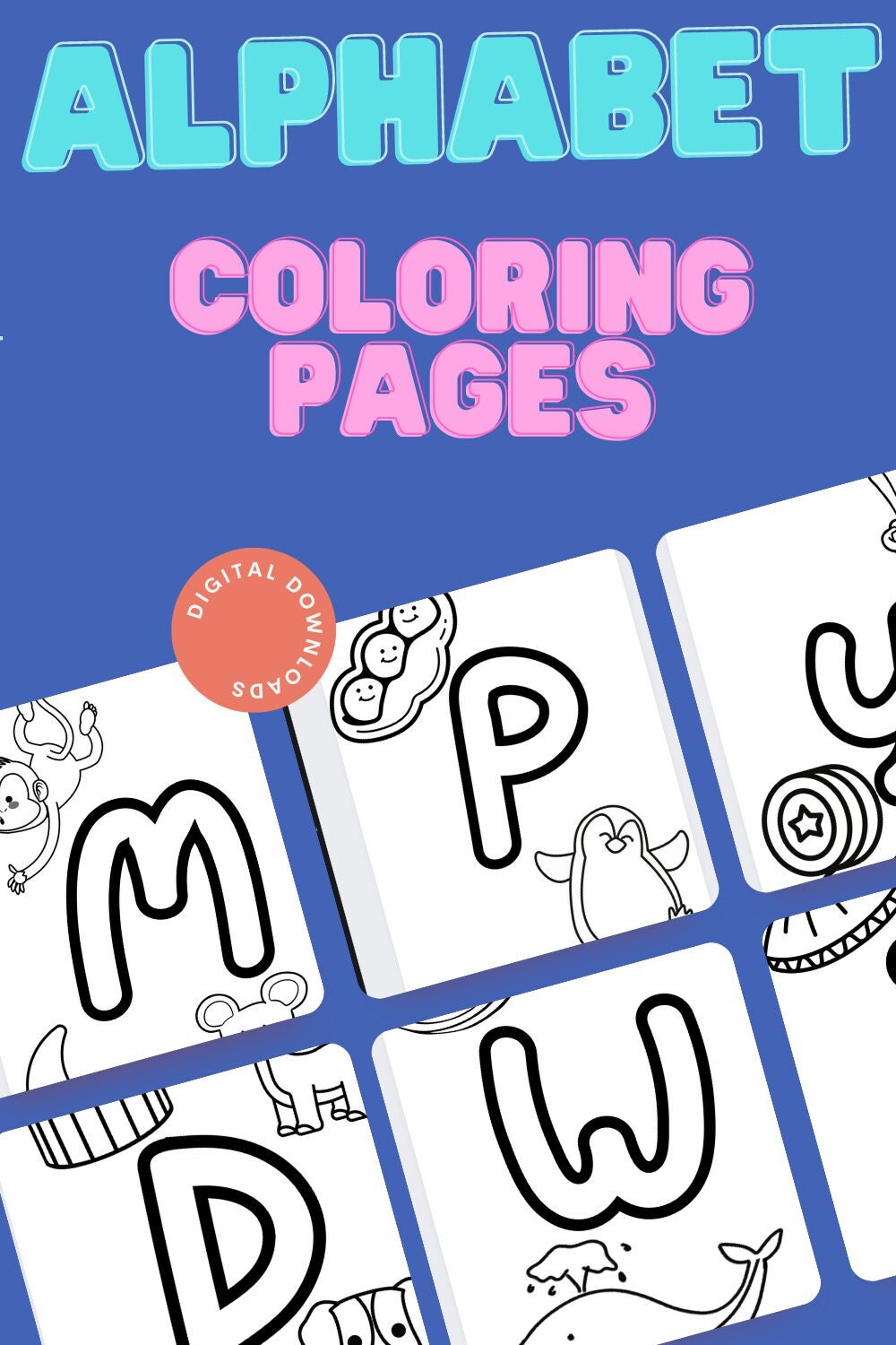 Alphabet Coloring Pages Worksheets Homeschooling School - Etsy