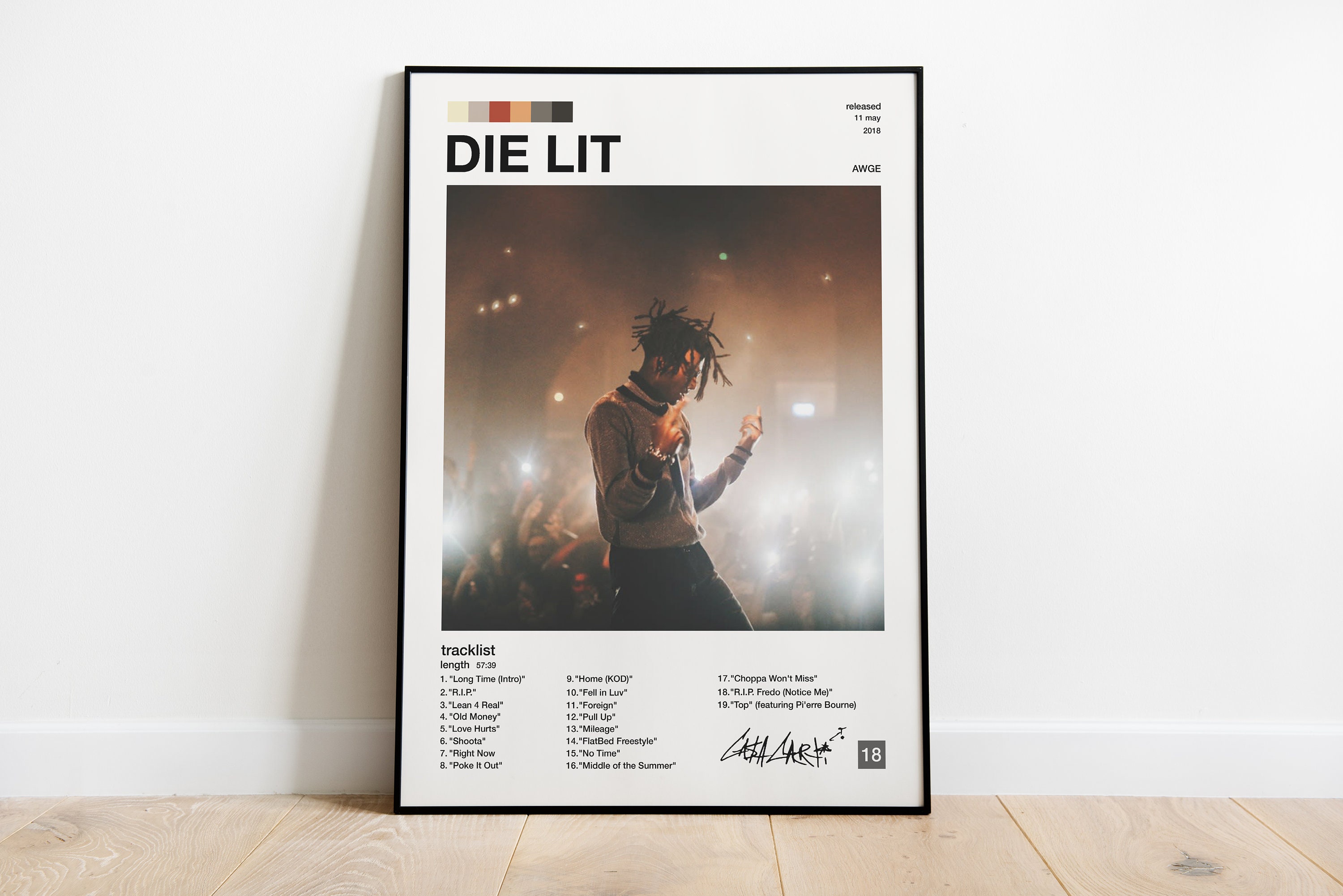 Playboi Carti Poster - Tracklist Die Lit - Album Cover Poster Art Poster - Home Decor - Minimal ...