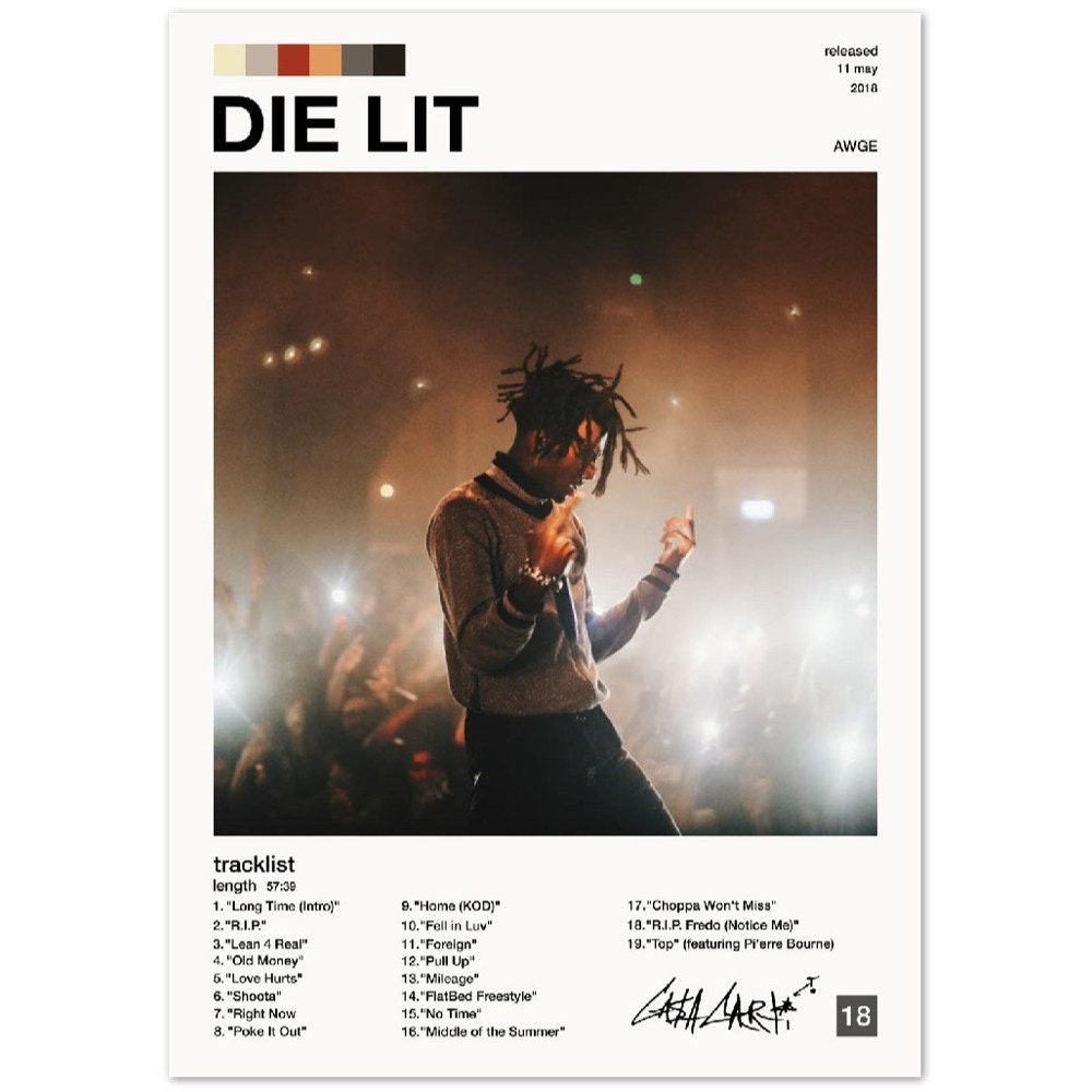 Playboi Carti Poster - Tracklist Die Lit - Album Cover Poster
