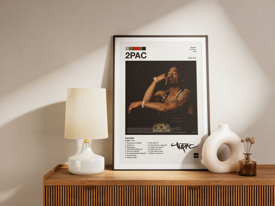 Tupac 2pac Tracklist Poster All Eyez on Me Minimal Album Cover Poster ...