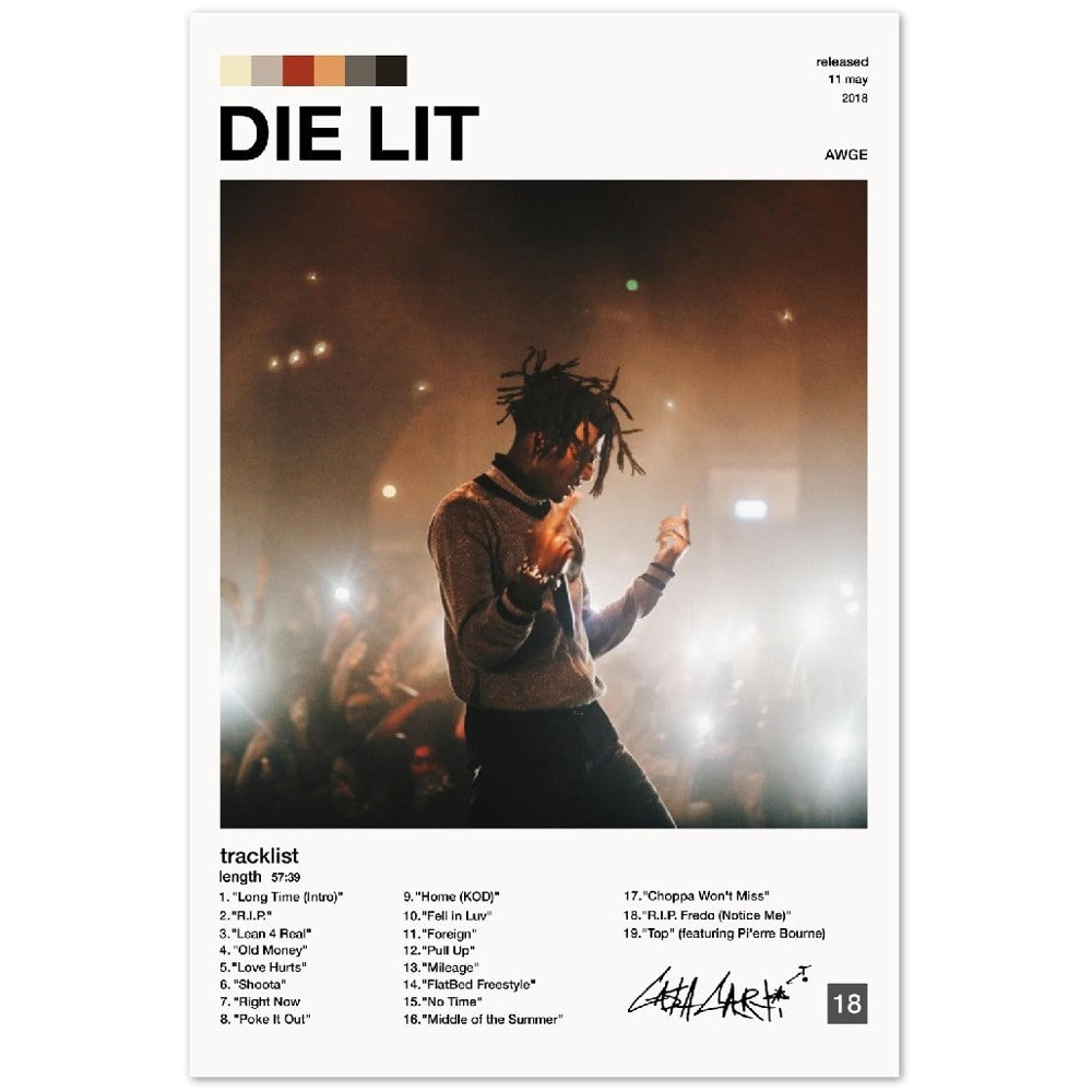 Playboi Carti Poster - Tracklist Die Lit - Album Cover Poster