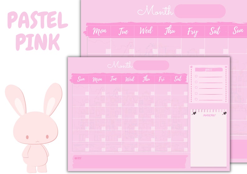 PASTEL 2023 Monthly Planner Printable 2023 Planner Undated - Etsy
