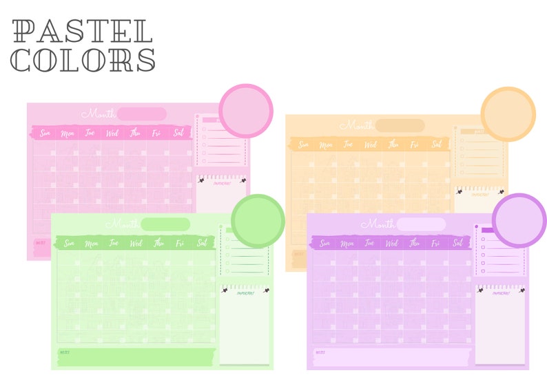 PASTEL 2023 Monthly Planner Printable 2023 Planner Undated - Etsy