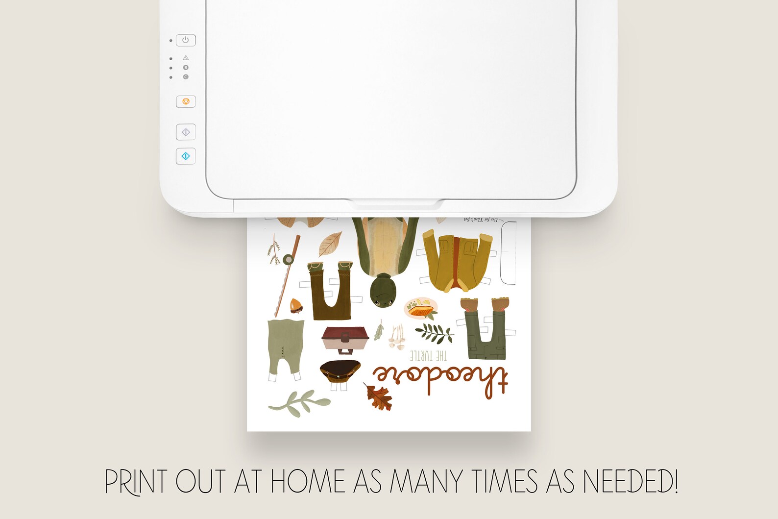 Theodore the Turtle Paper Doll Printable Digital Download Kid Craft - Etsy