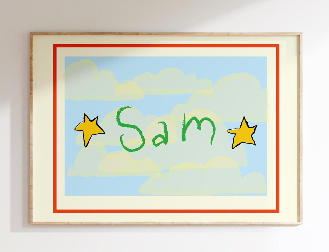 Customizable Name Art Poster Kids Wall Art Custom Kids Name Art - Etsy