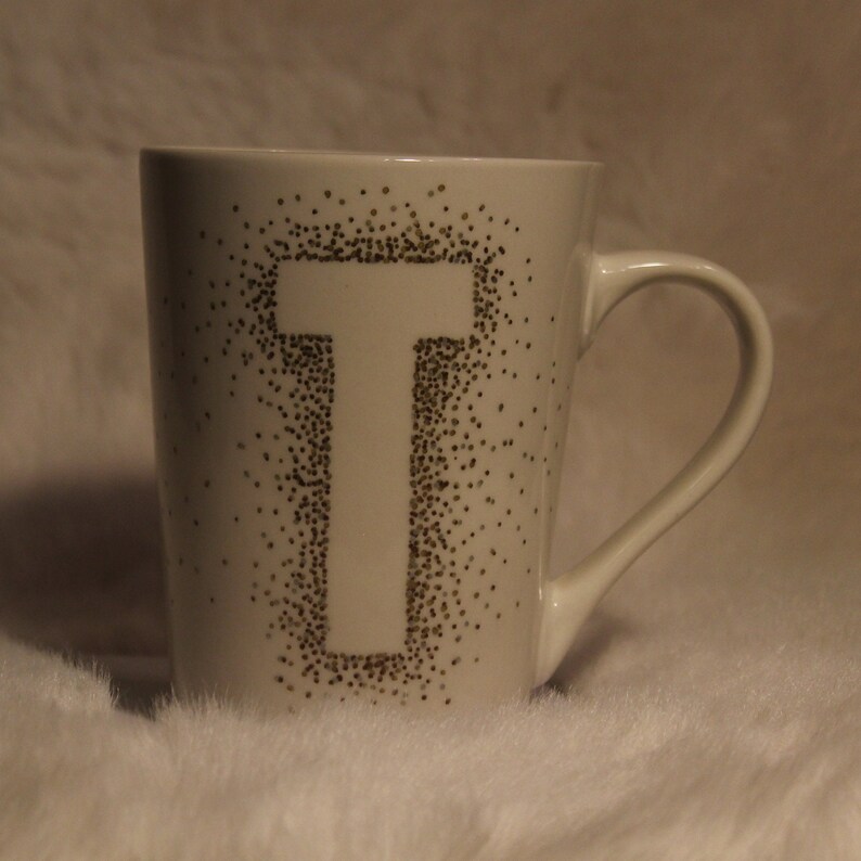 Personalized Hand Painted Letter Mug - Etsy