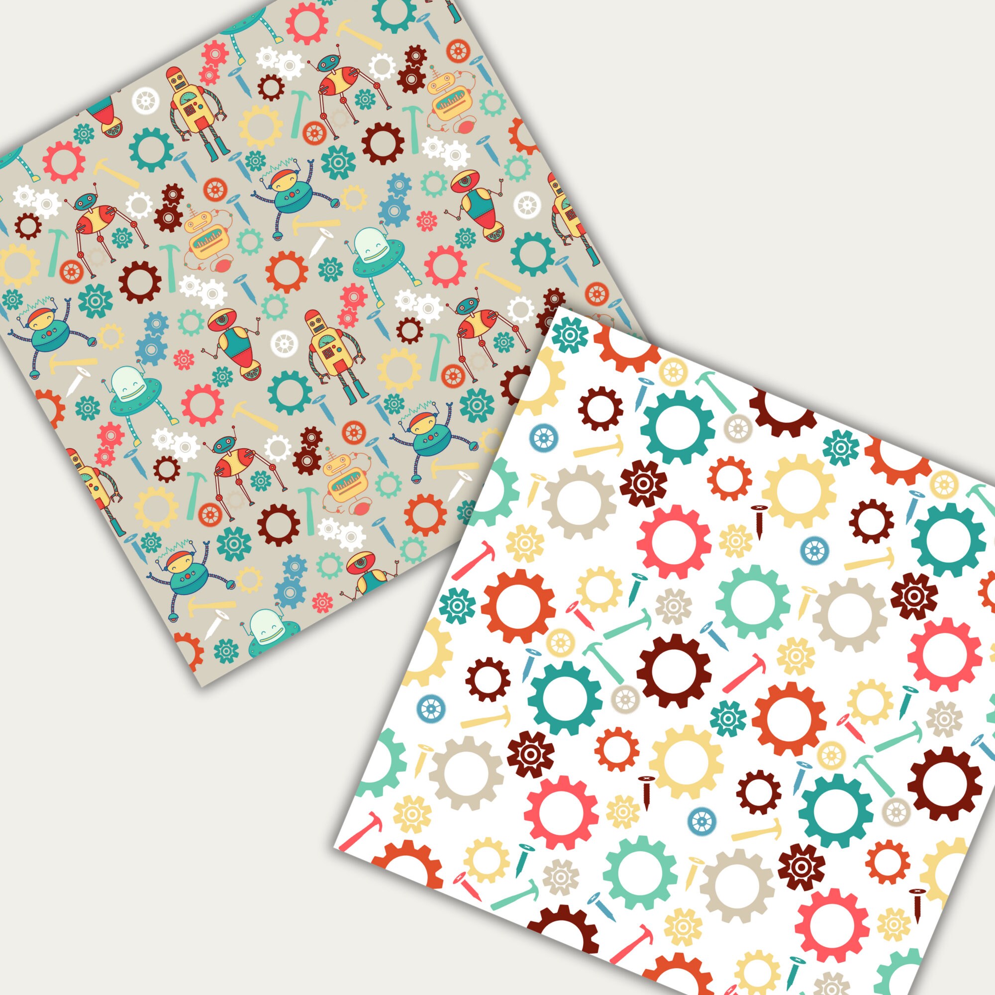 Robot Digital Paper, Seamless, Robot Art and Crafts - Etsy