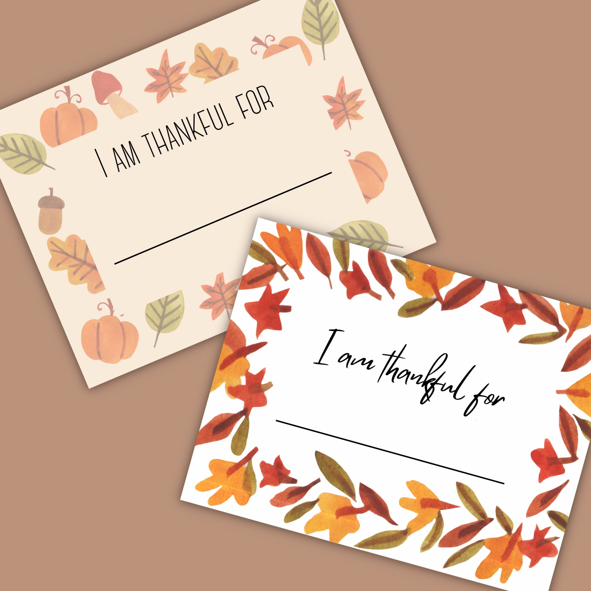 I Am Thankful for Card, Thankful for Card, Png, Craft, Watercolor Fall ...