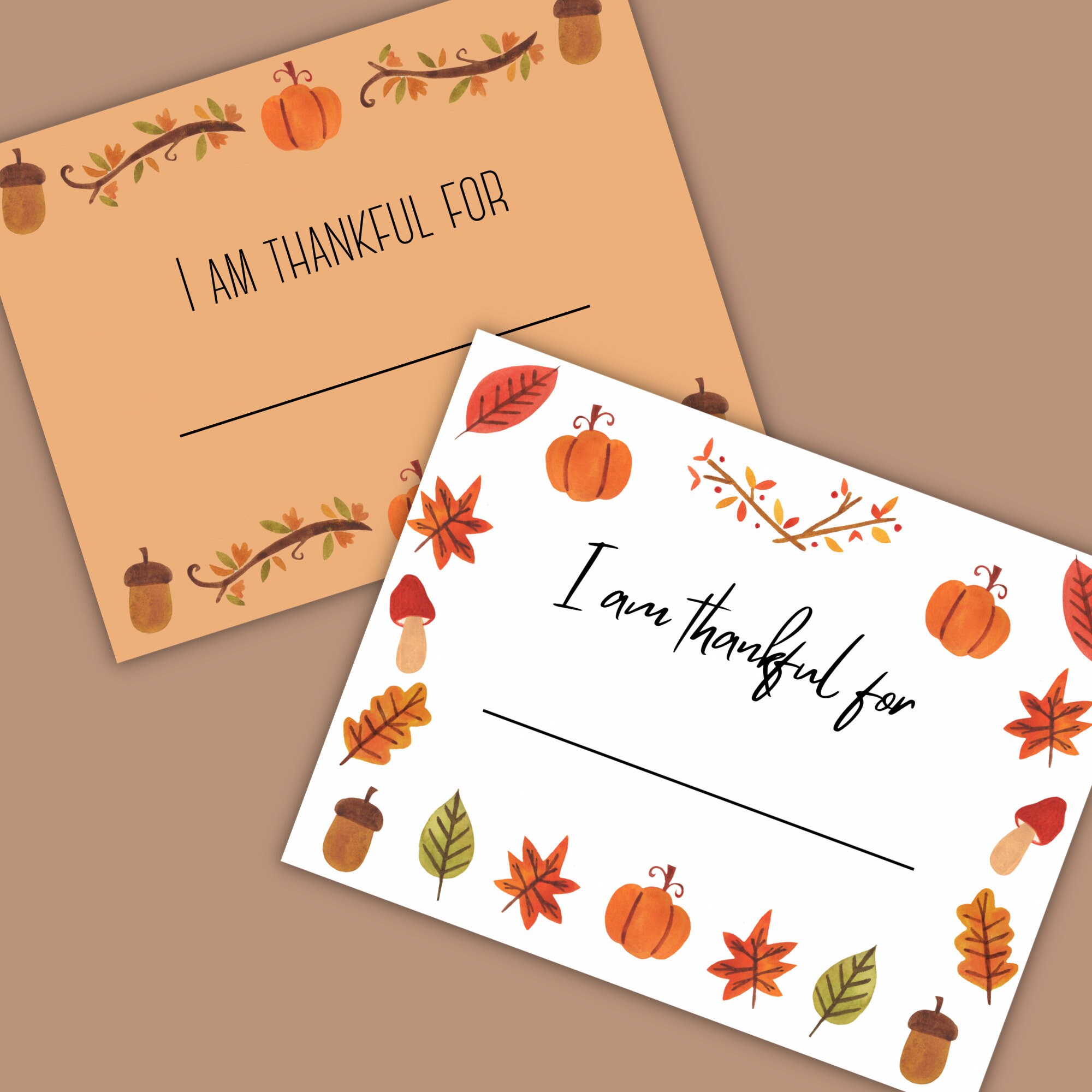 I Am Thankful for Card, Thankful for Card, Png, Craft, Watercolor Fall ...