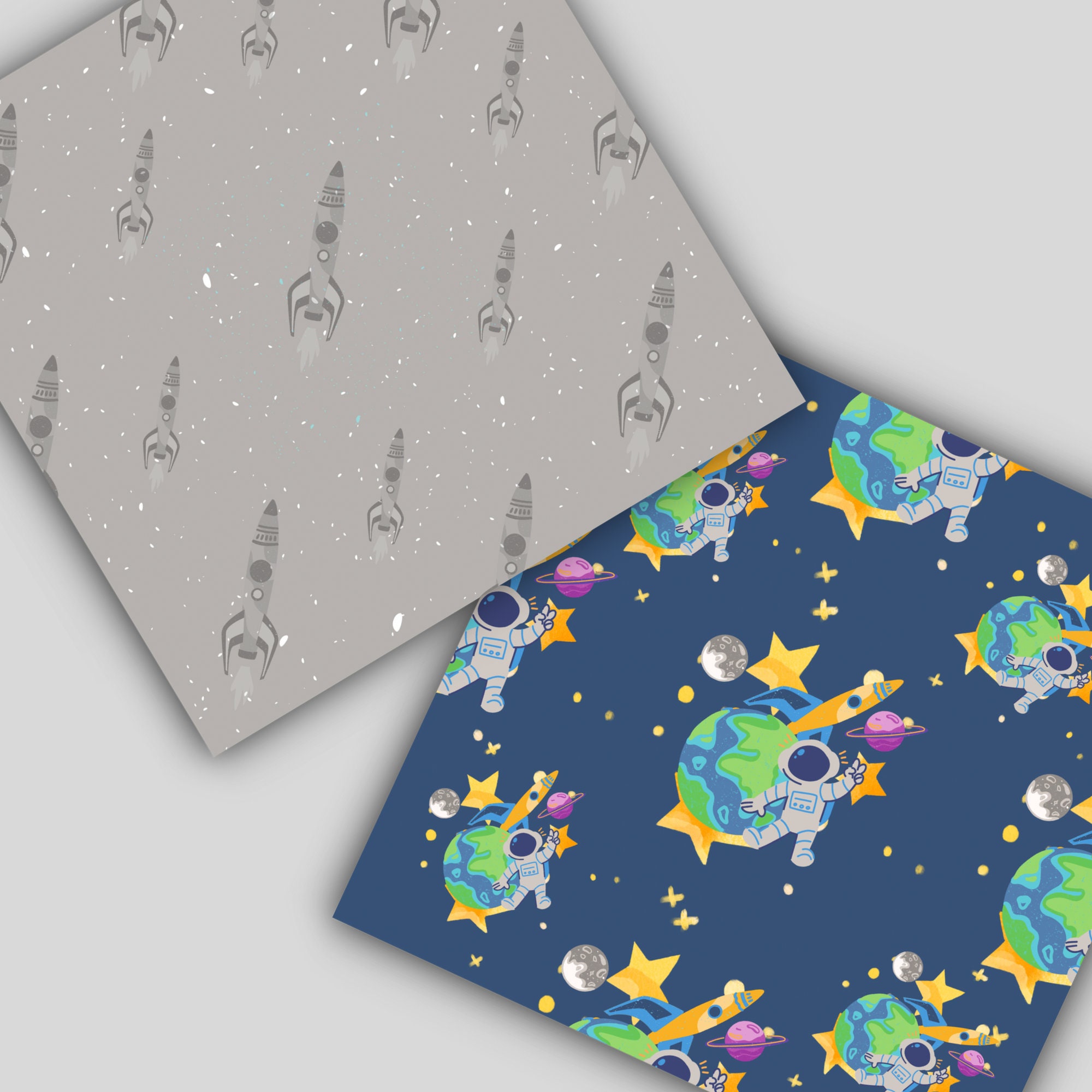 Outer Space Digital Papers, Seamless, Astronaut, Planets - Etsy