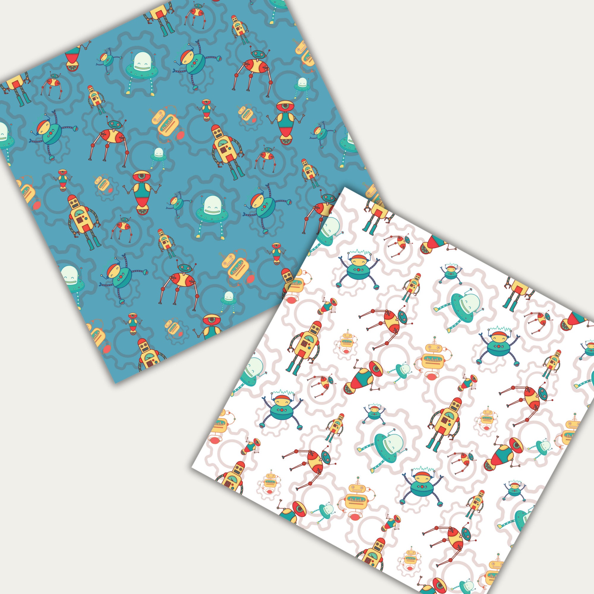 Robot Digital Paper, Seamless, Robot Art and Crafts - Etsy