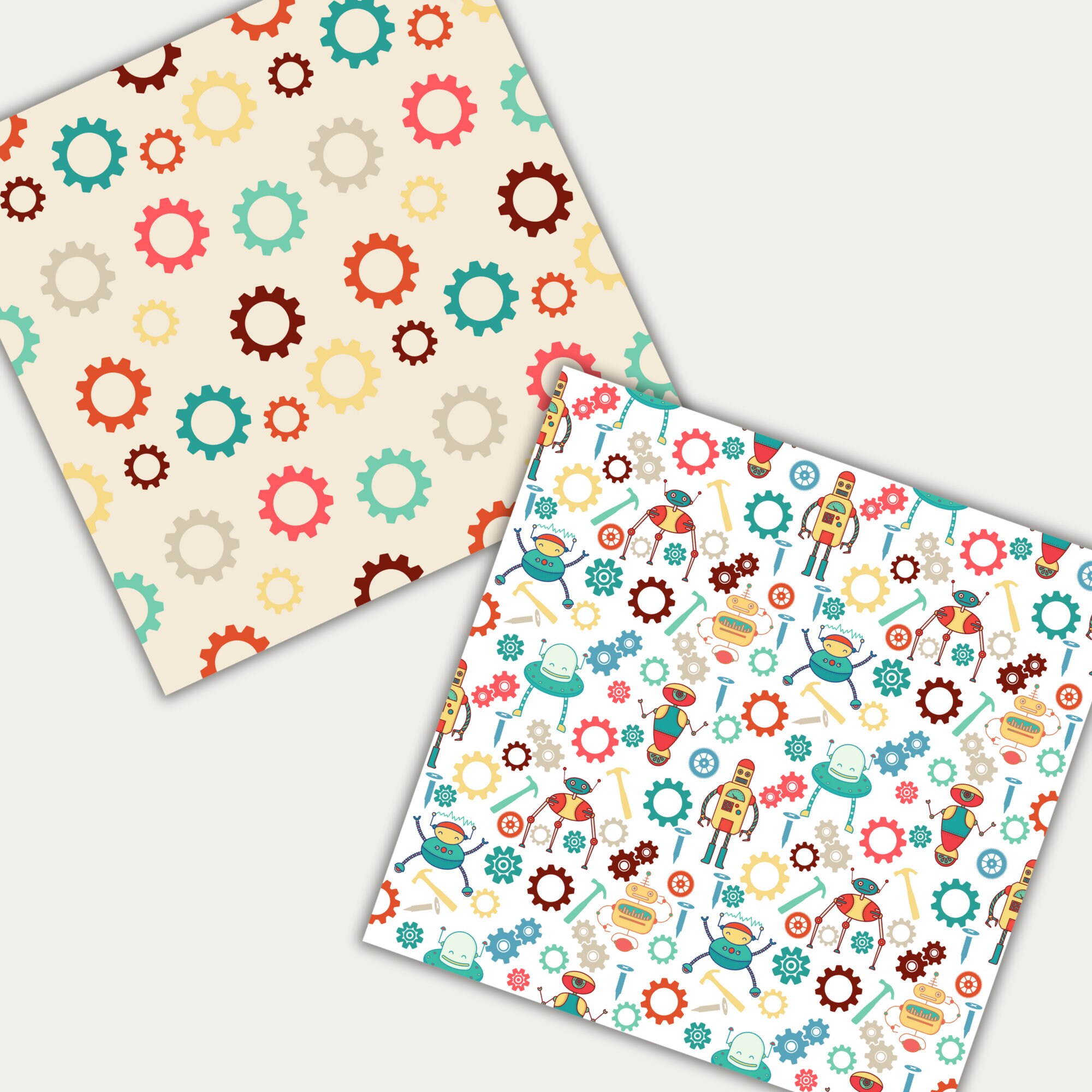 Robot Digital Paper, Seamless, Robot Art and Crafts - Etsy