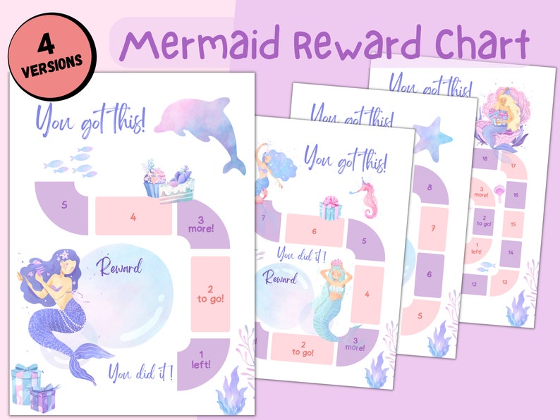 Mermaid Reward Chart, Chore Chart, Kid Reward Chart, Printable Reward ...