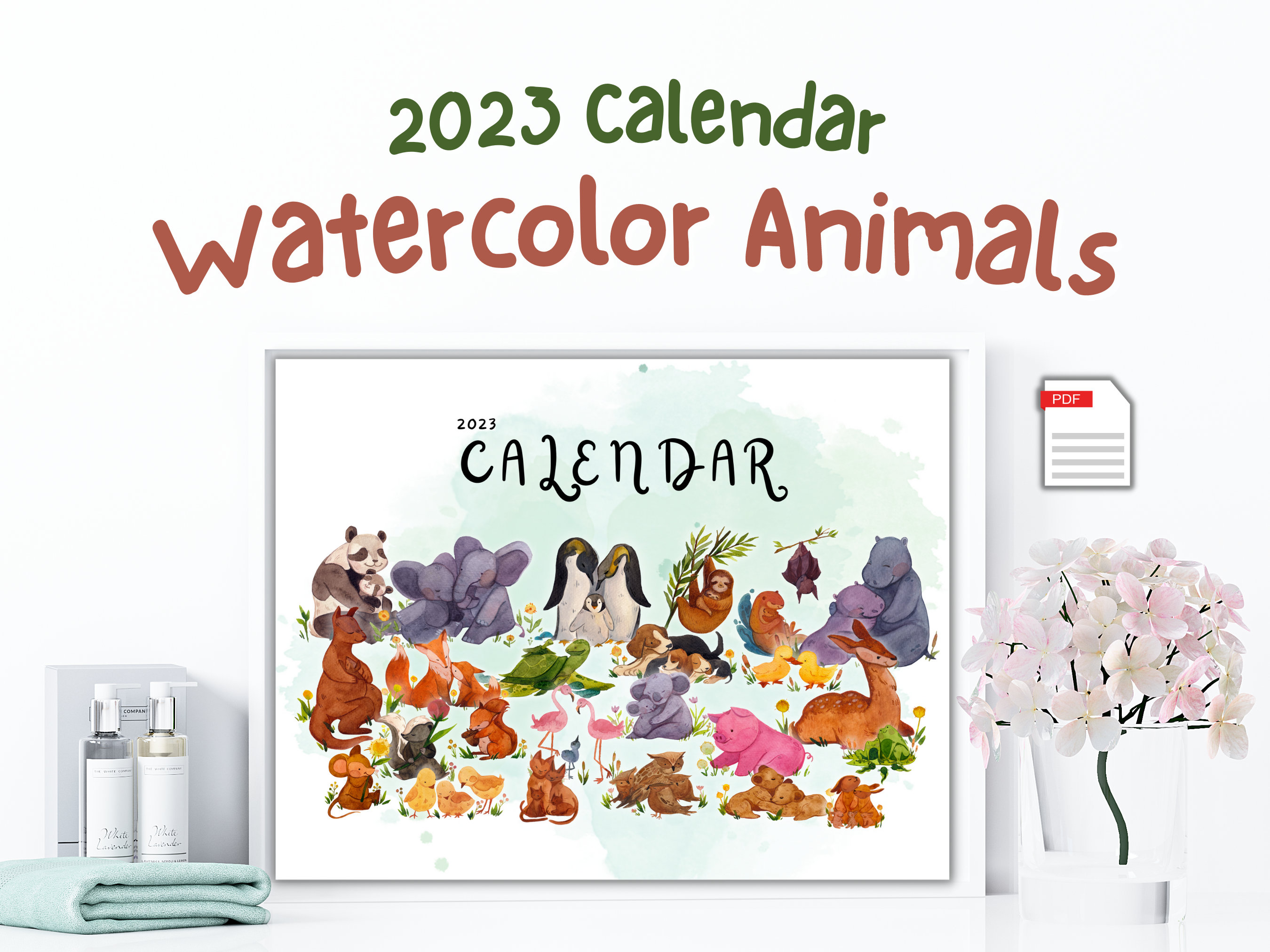 Zebra Print Desktop Monthly Calendar