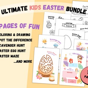 Easter Activity Pack, Printable Easter Kids Activity Bundle, Printable ...