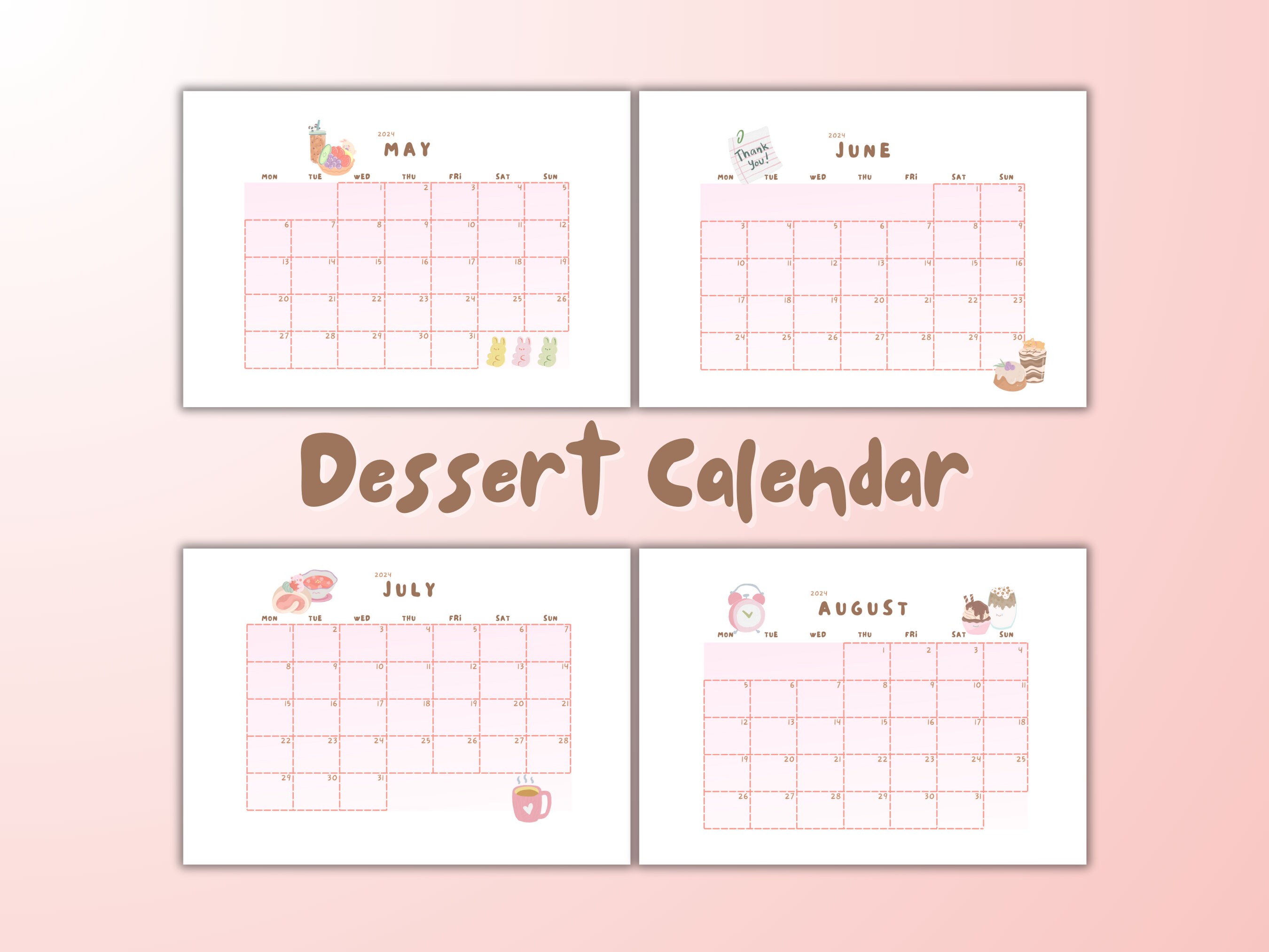 Calender, Strawberry Open Printable Calendar, Open Cute Printable ...