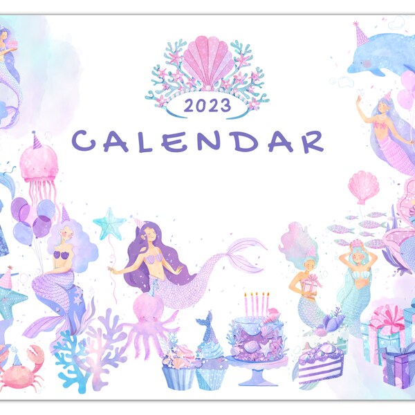 2023 Mermaid Wall Calendars - Etsy