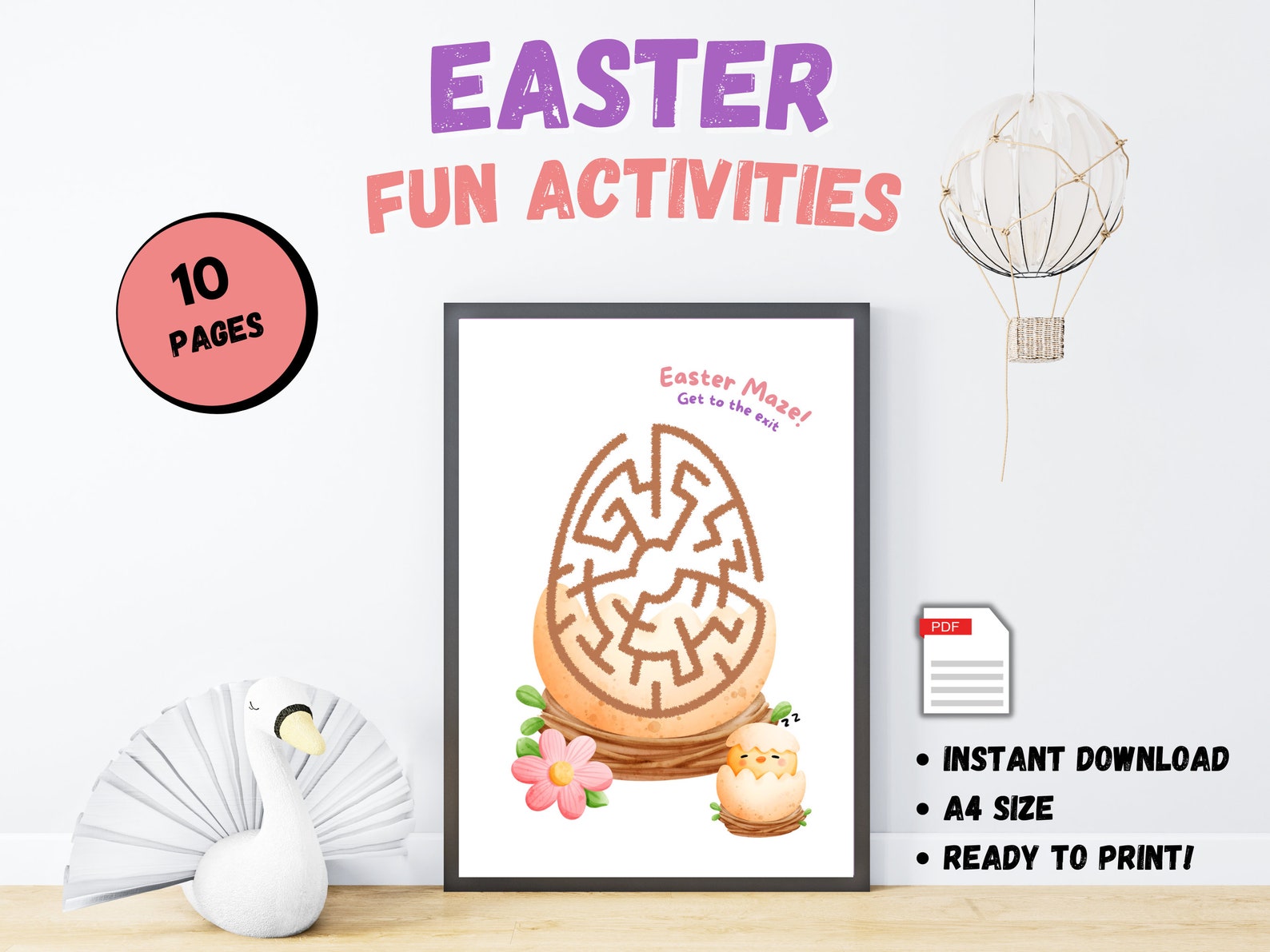 Easter Activity Pack, Printable Easter Kids Activity Bundle, Printable ...