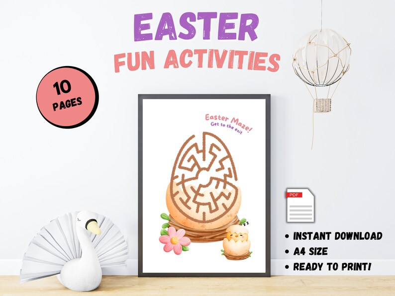 Easter Activity Pack, Printable Easter Kids Activity Bundle, Printable ...