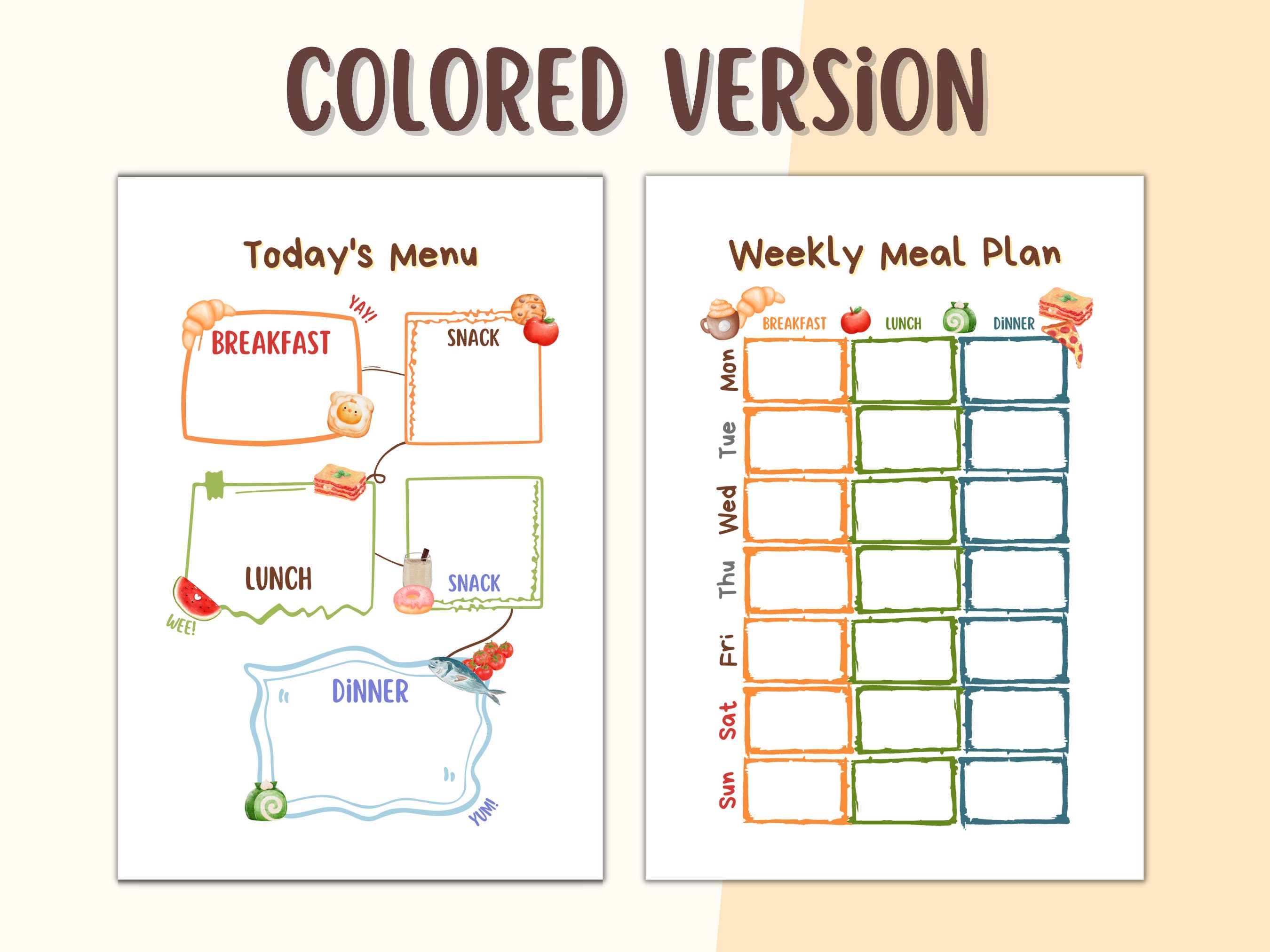 Kids Meal Planner, BLW, Cute Kids Menu, Baby Meal Planning, Weekly Meal ...